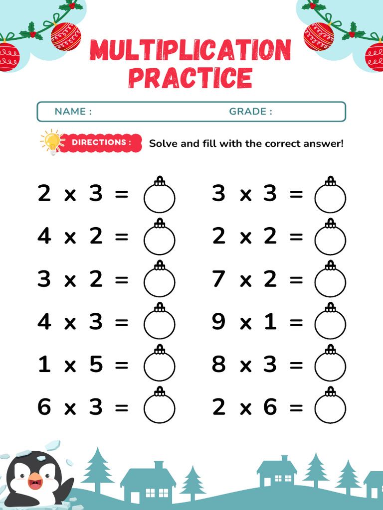Math Worksheets For Multiplication in Playful Style | PDF