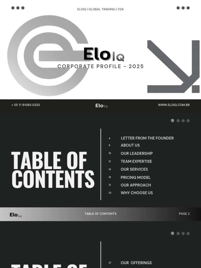 EloIQ - Corporate Profile (5) - Compressed | PDF | Market (Economics) | Leadership
