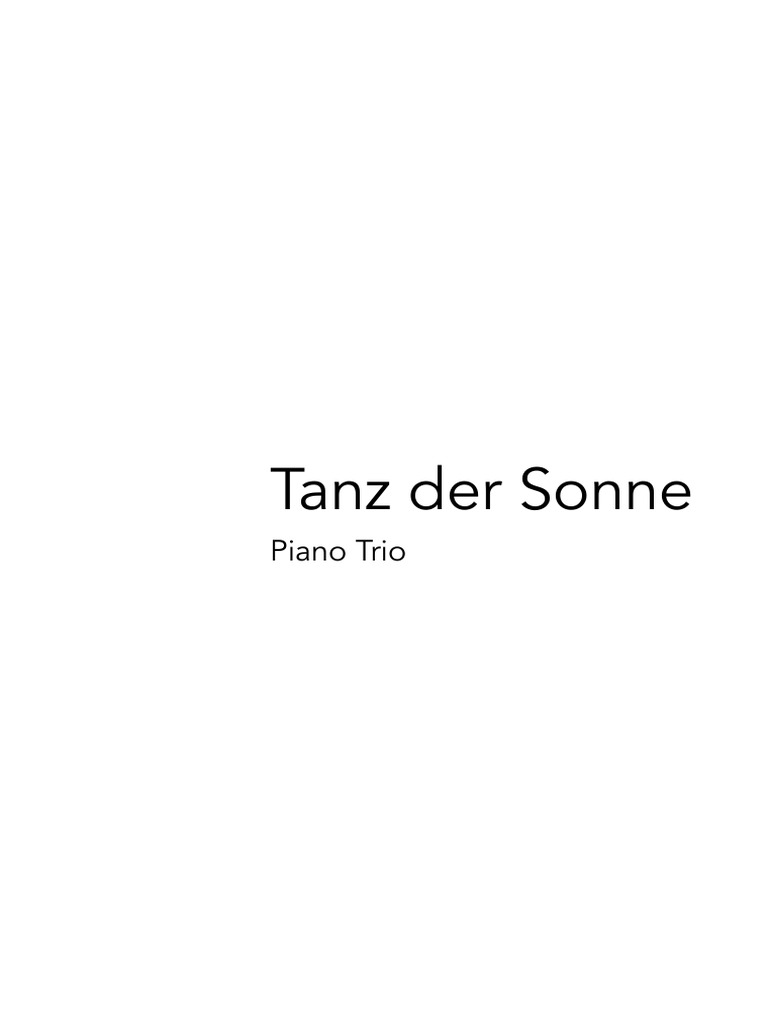 Tanz Der Sonne - Full Score | PDF | Violin | Cello