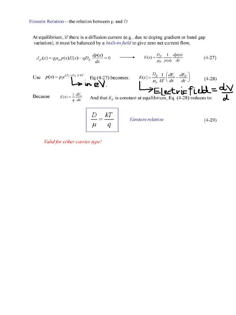 Einstein Relationship | PDF
