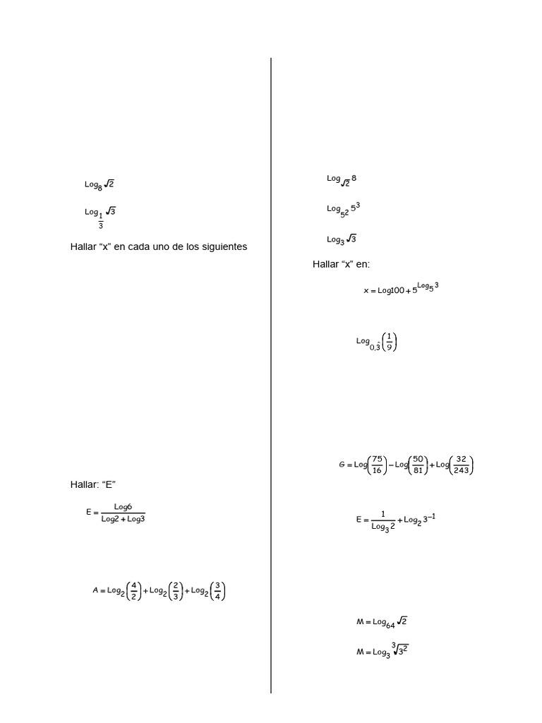 5to. Año - ALG - Guía 1 - Logaritmos | PDF