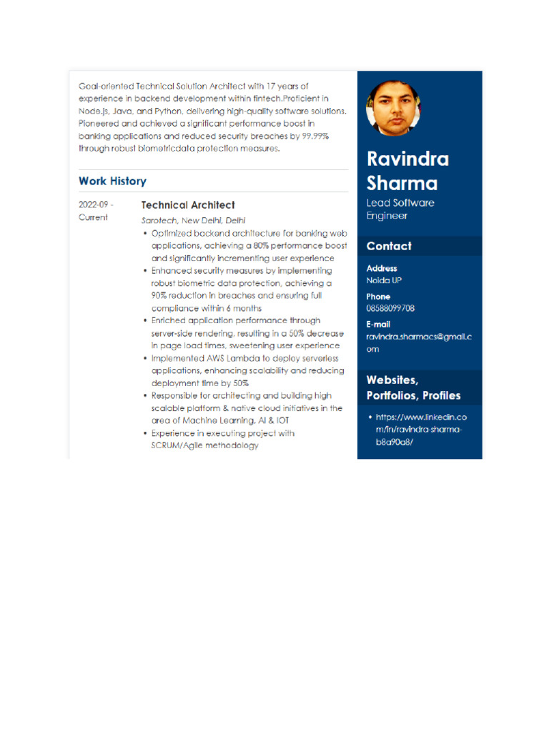 Ravindra Kumar Sharma - Resume - Noida - Up | PDF