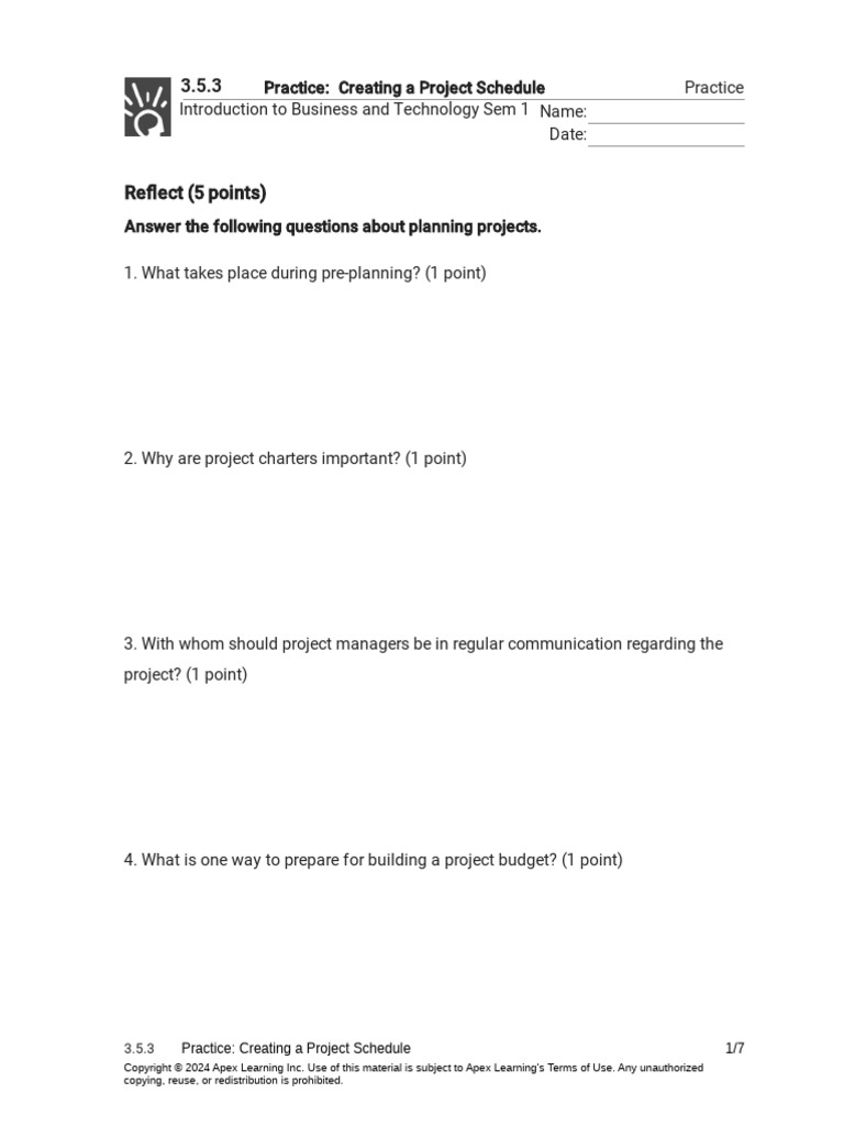 3.5.3 Practice - Creating a Project Schedule (Practice) | PDF ... 3.5.3 Practice - Creating a Project Schedule (Practice) | PDF ...