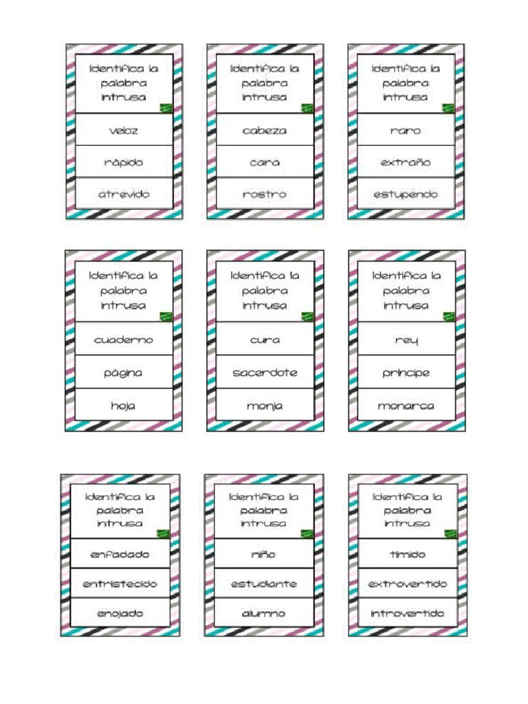 actividades de sinonimos | PDF