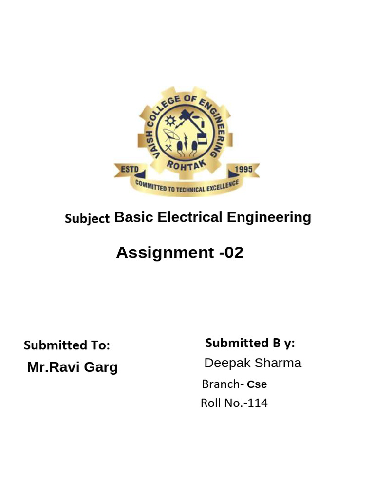 Vaish College Engineering Assignments | PDF