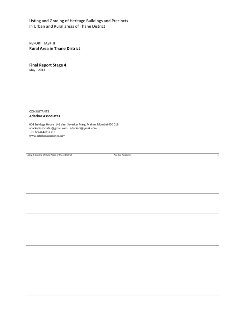 00 Final Report Thane Rural | PDF | Archaeology