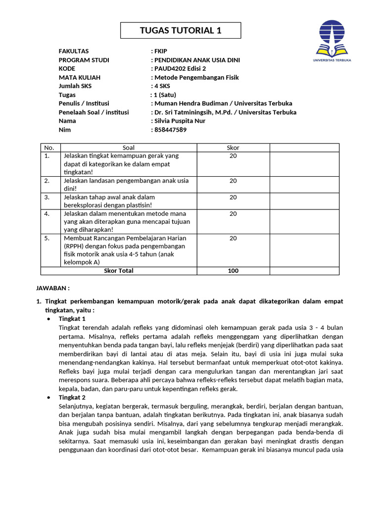 TUGAS 1 Metode Pengembangan Fisik | PDF
