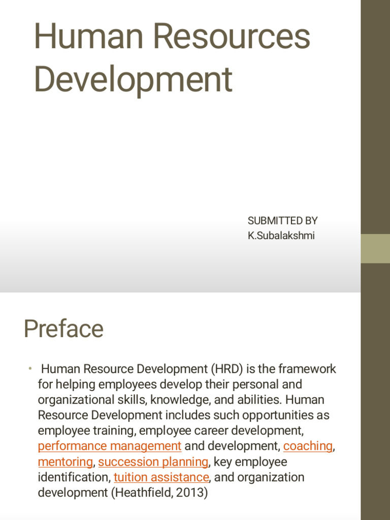 Human Resources Development | PDF | Human Resources | Organization ...