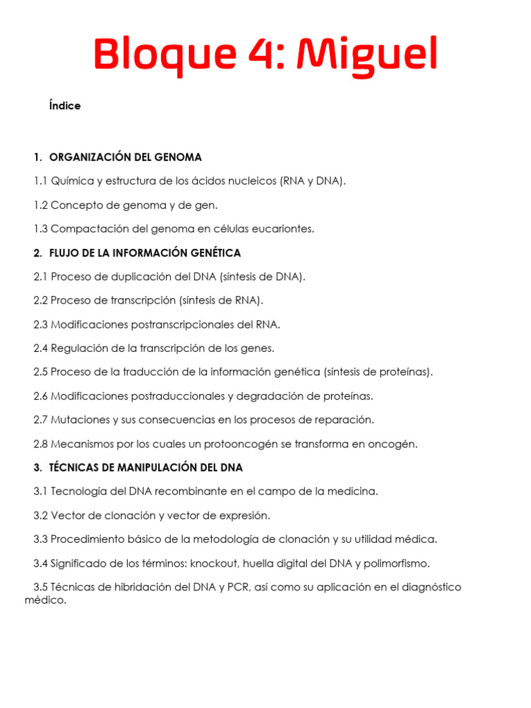 Bioquímica BIV | PDF | Adn | Rna
