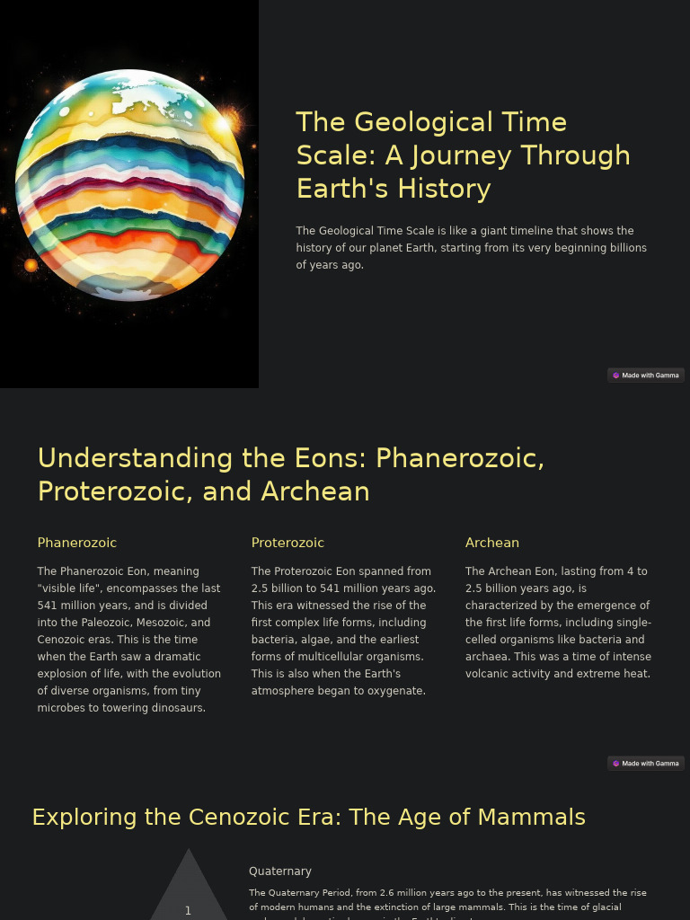 The Geological Time Scale a Journey Through Earths History (1) | PDF ...