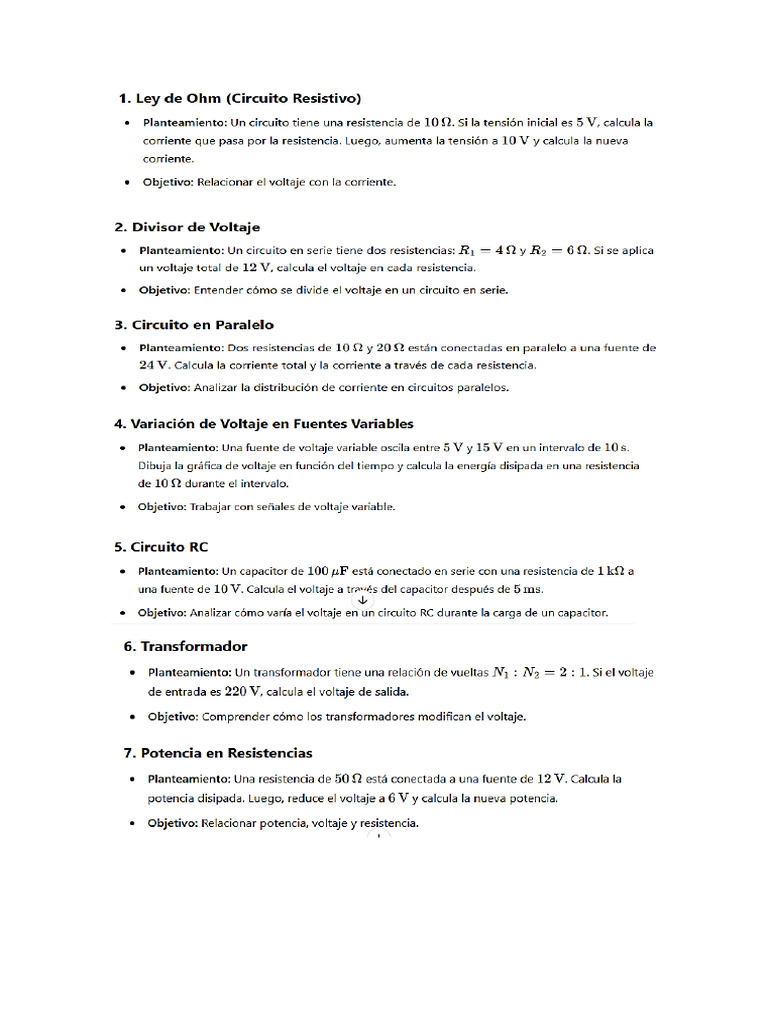 Cálculo de Voltaje en Circuitos Eléctricos | PDF | Red eléctrica ...