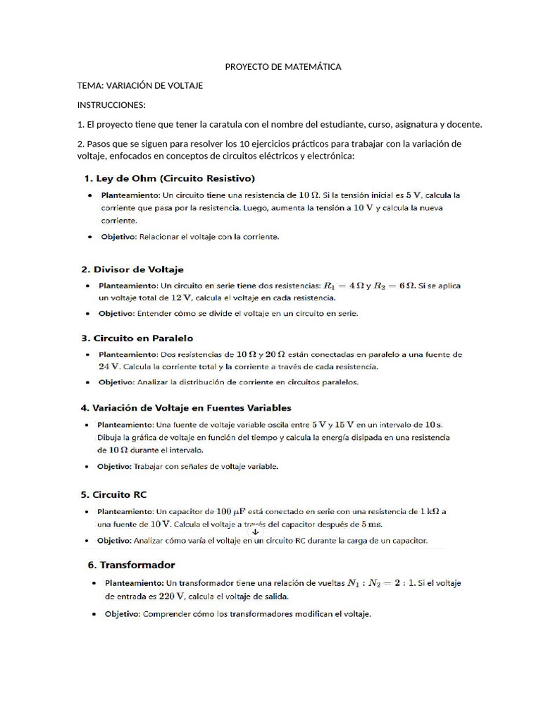 Variación de Voltaje en Circuitos | PDF