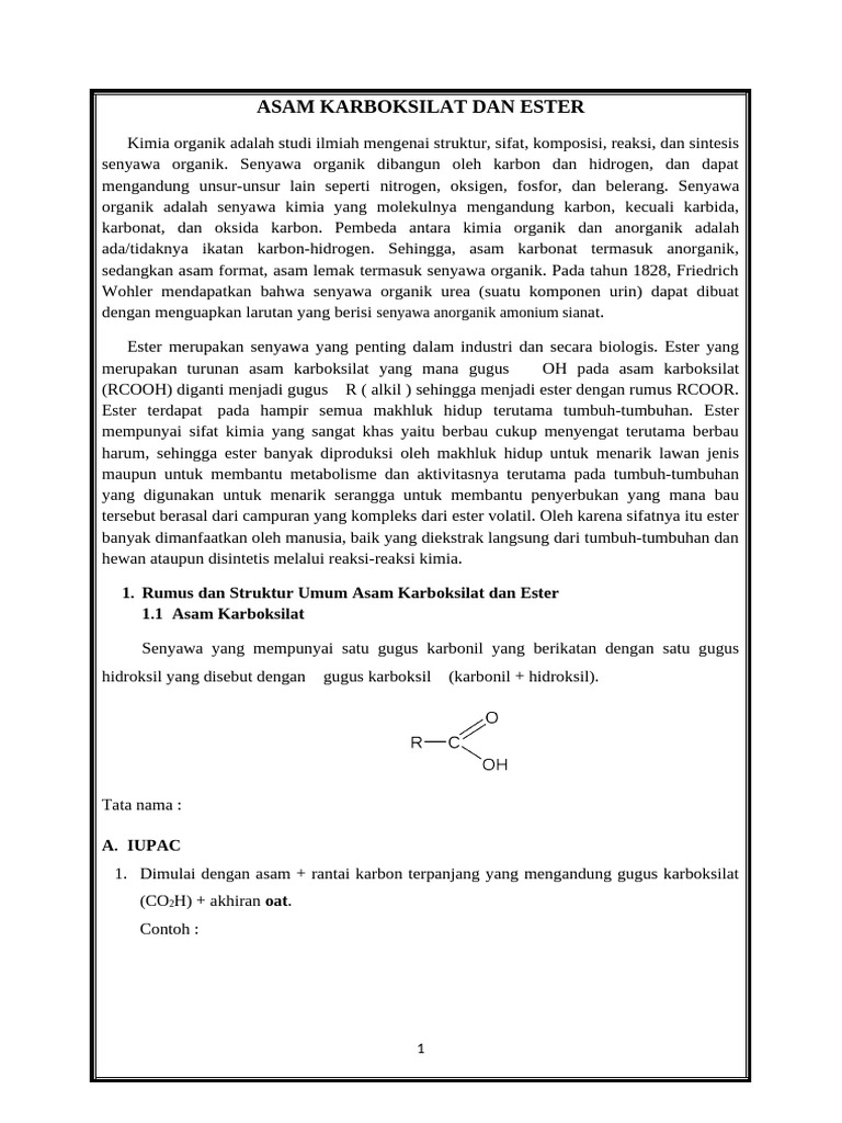 Asam Karboksilat Dan Ester | PDF