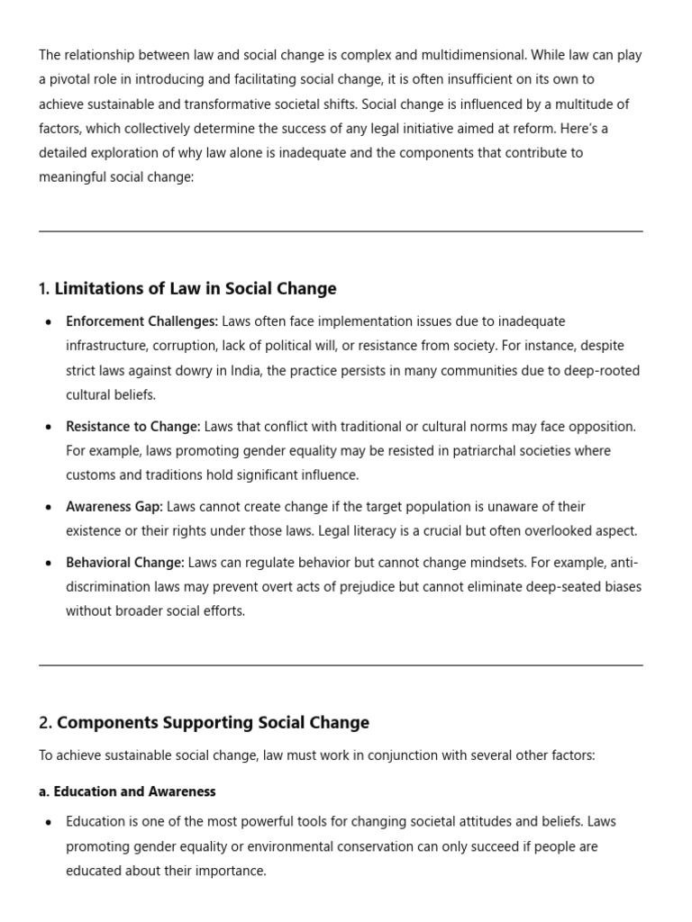Law and Social Change | PDF | Governance | Gender Equality