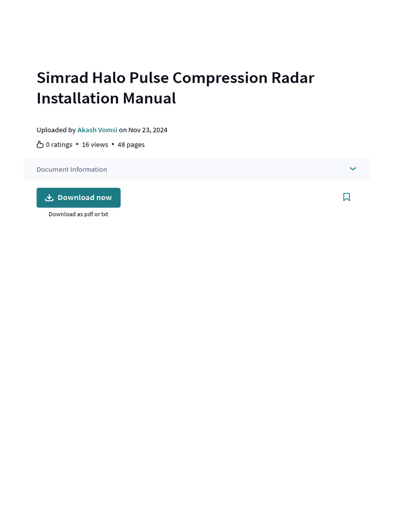 Simrad Halo Pulse Compression Radar Installation Manual | PDF | Radar ...