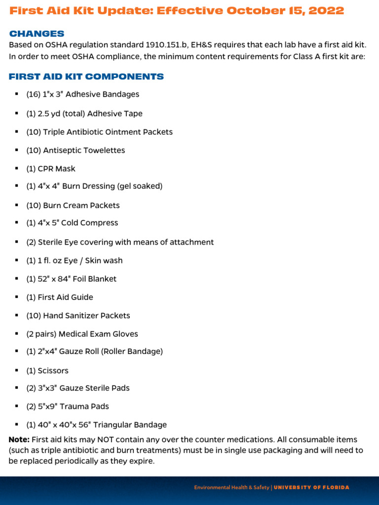 First - Aid - Kit - Contents OSHA | PDF