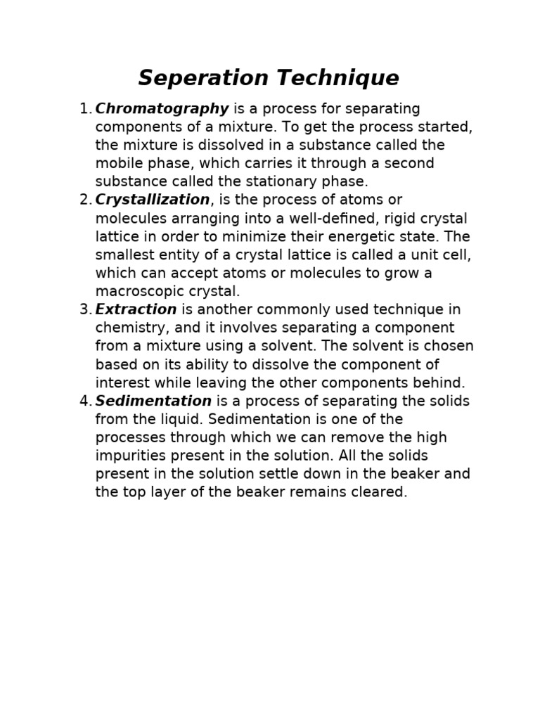 Seperation Technique | PDF