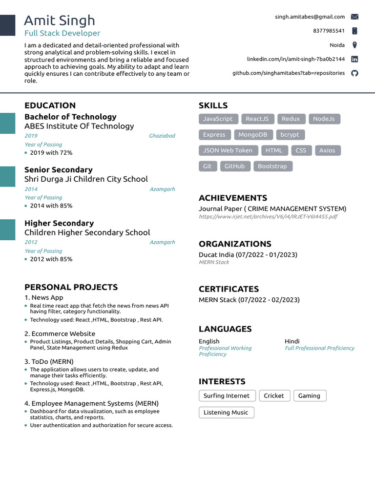 Am It Resume | PDF | Computing | Software Engineering