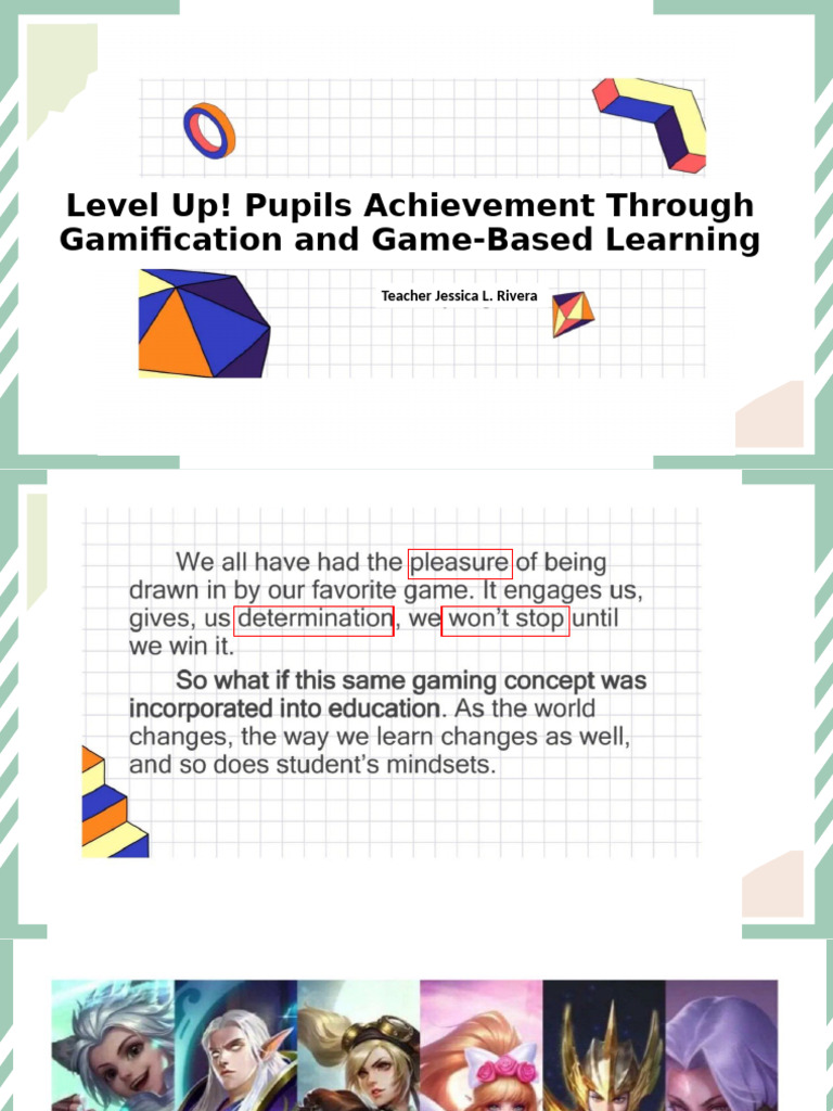 Level Up! Pupils Achievement Through Gamification and Game-Based ...