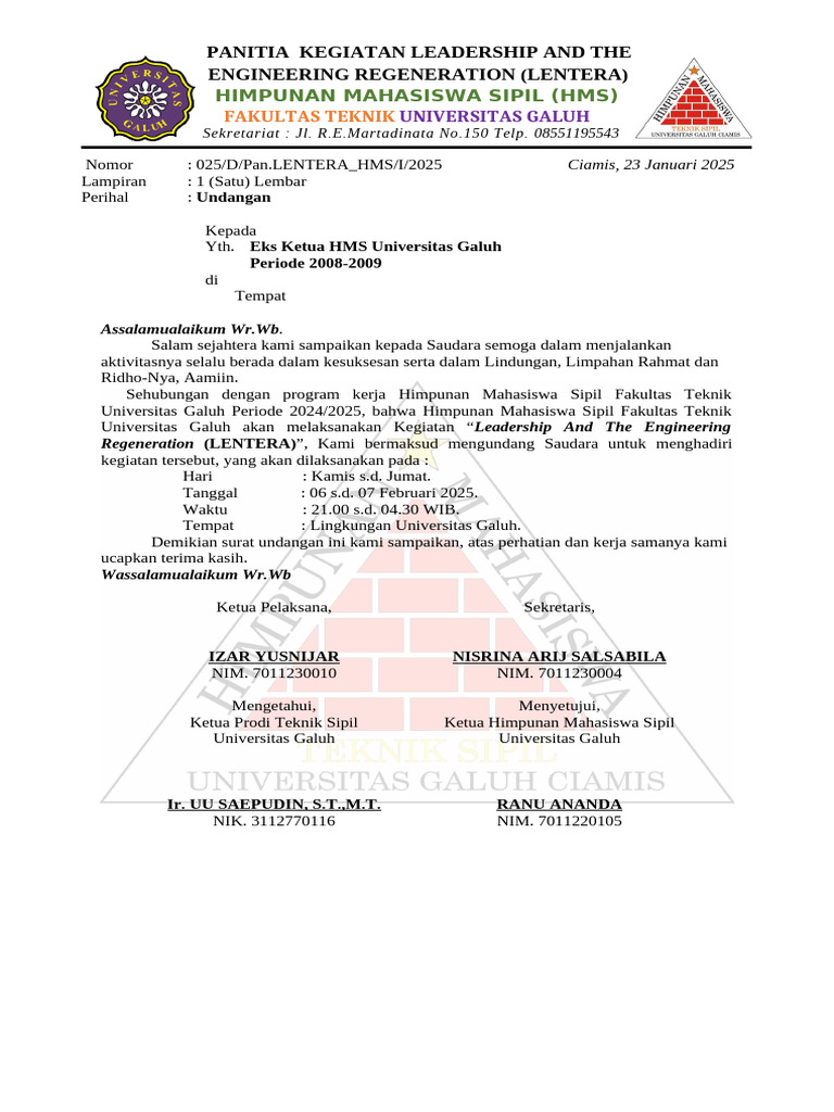 UNDANGAN EKS (1) | PDF