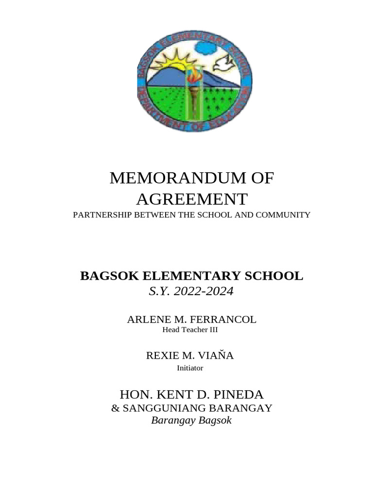 Memorandum of Agreement - Bagsok FEEDING PROGRAM | PDF