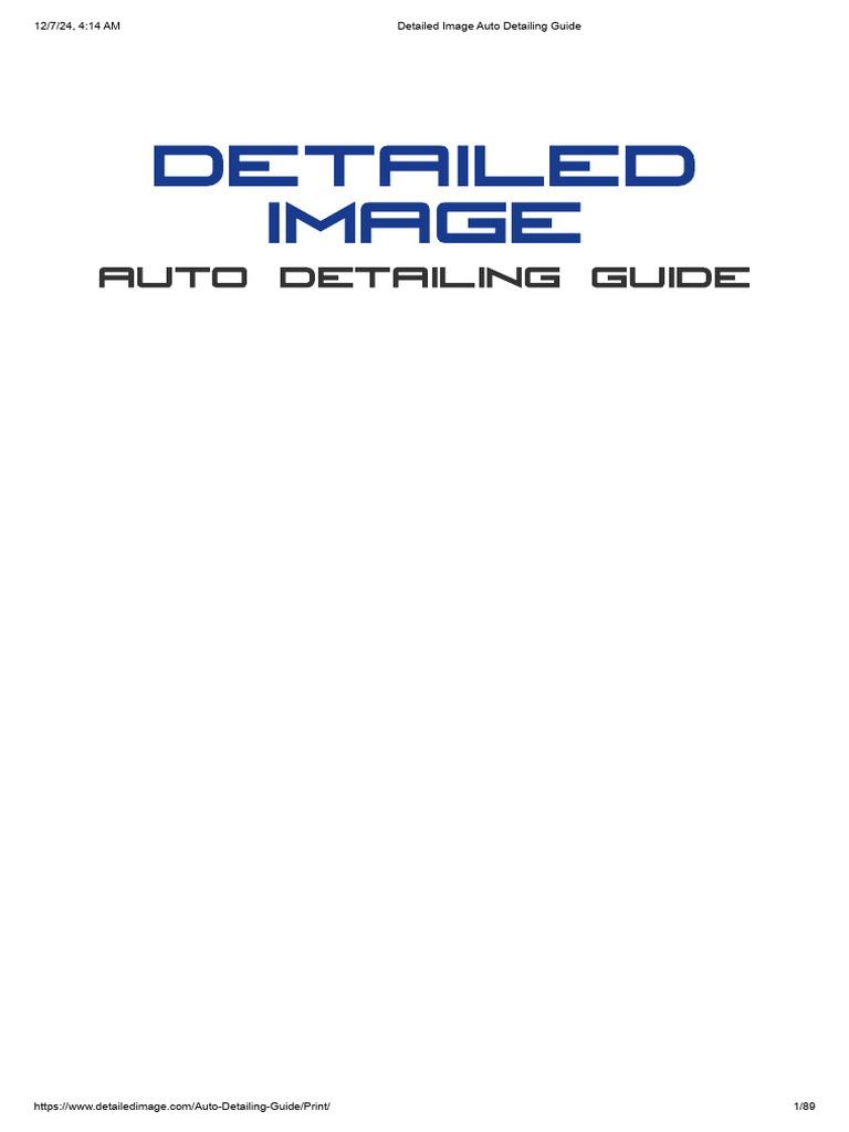 Auto Detailing Techniques Guide | PDF | Paint | Shampoo