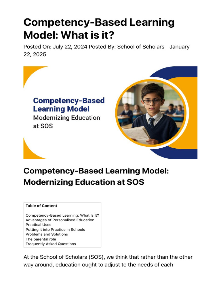 Competency-Based Learning Model - What Is It? | PDF | Learning ...