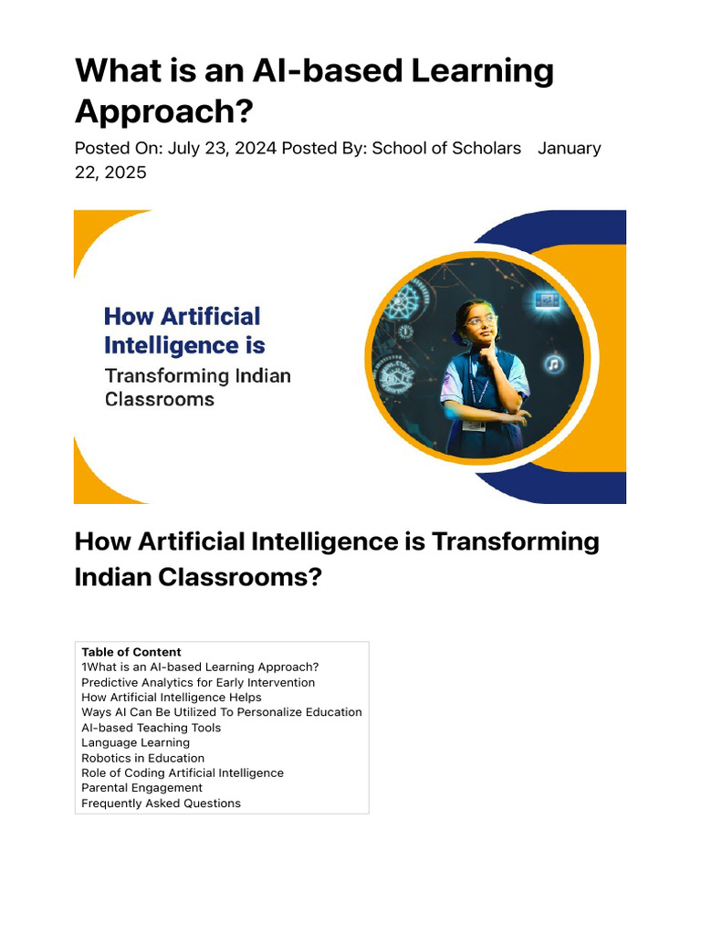 What is an AI-based Learning Approach? | PDF | Artificial Intelligence | Intelligence (AI ...