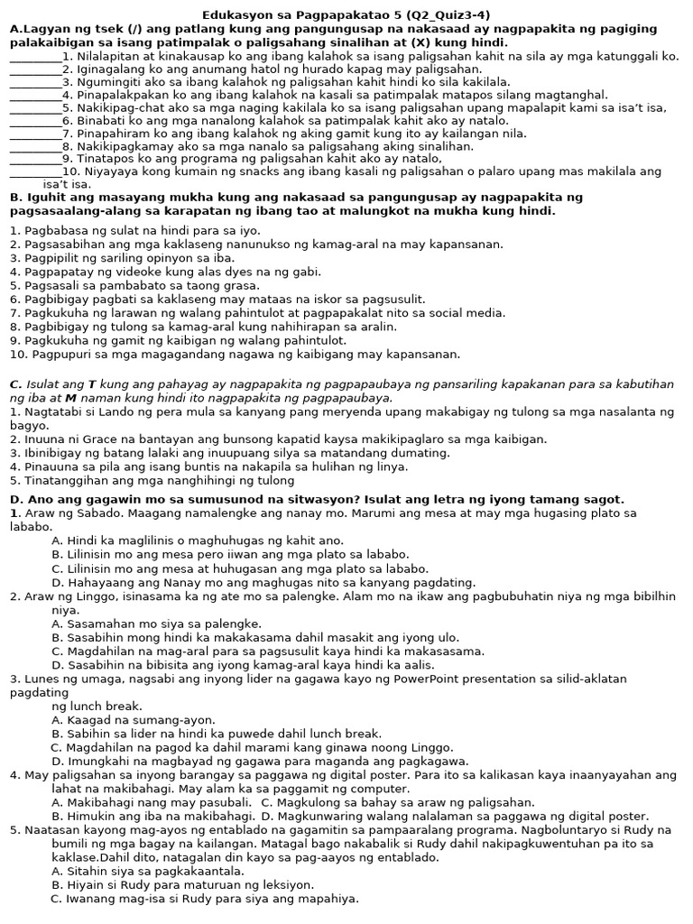 Esp Q2 Quiz3-4 | PDF