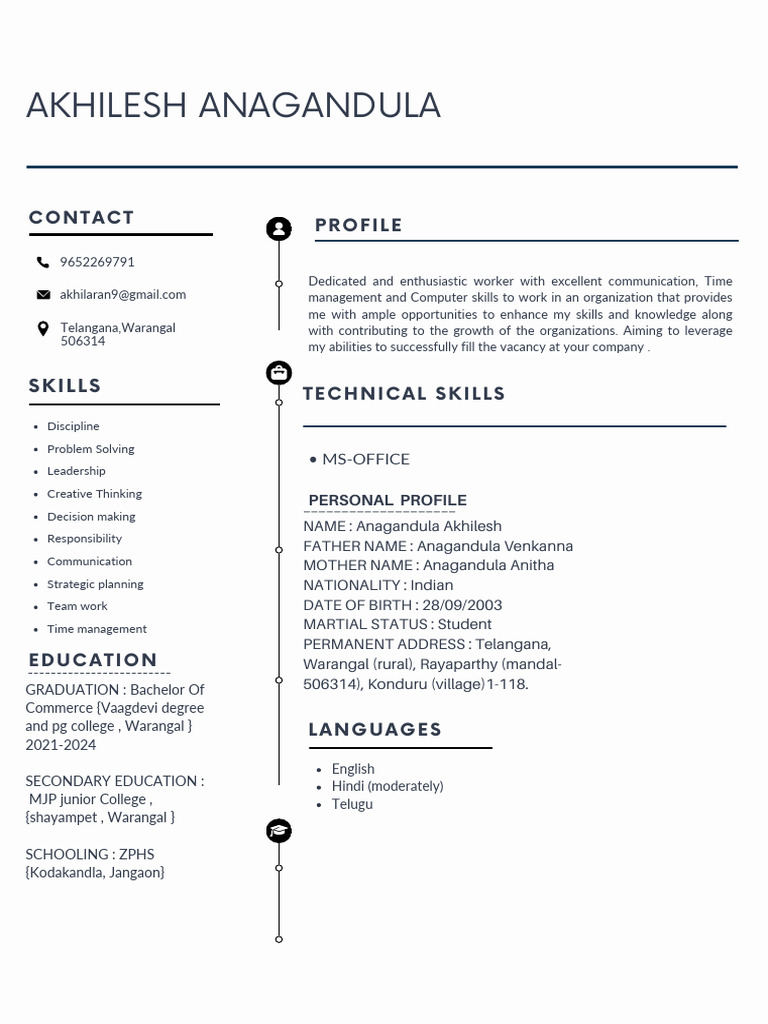 Blue and Gray Simple Professional CV Resume | PDF