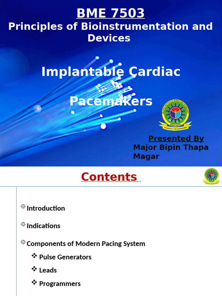 Implantable Cardiac Pacemakers Overview | PDF | Artificial Cardiac ...