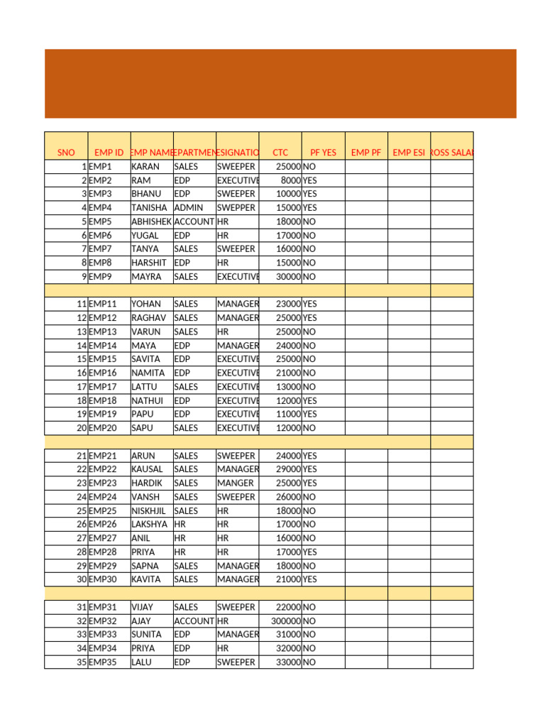 SALARY SHEET 1 | PDF