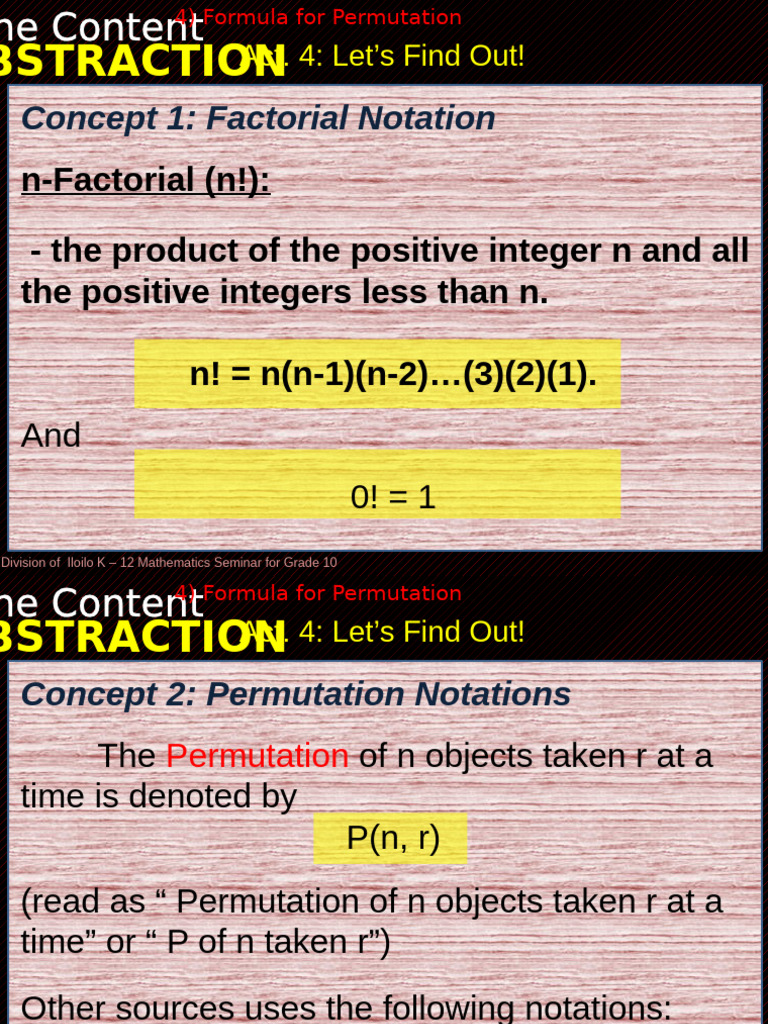 Factorial Permutation | PDF | Permutation | Abstraction