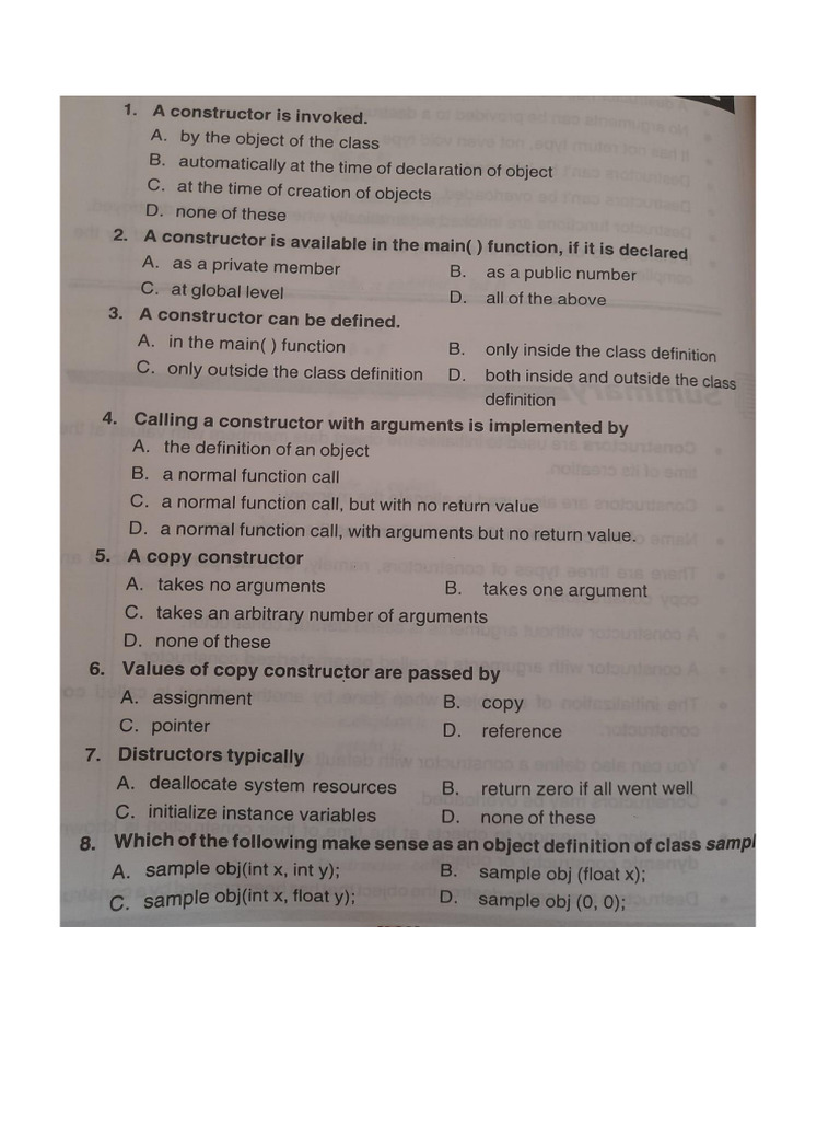 Classes Objects Const Dest | PDF