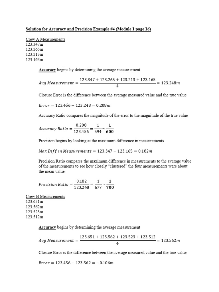 Accuracy Precision Module 1 Solutions | PDF | Accuracy And Precision | Measurement