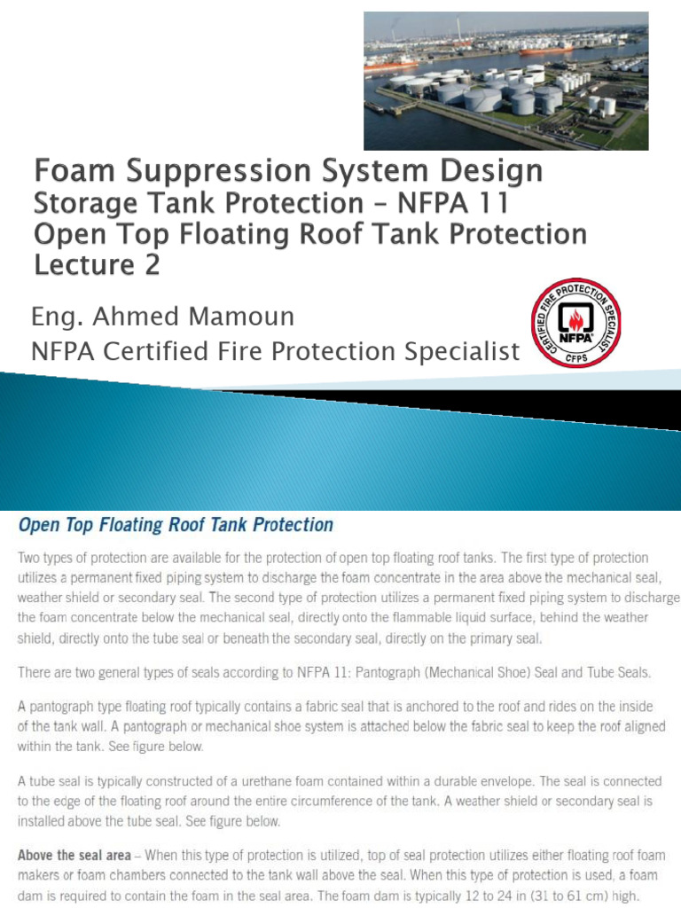 Open Top Floating Roof Tanks Foam System Design 1734524738 | PDF