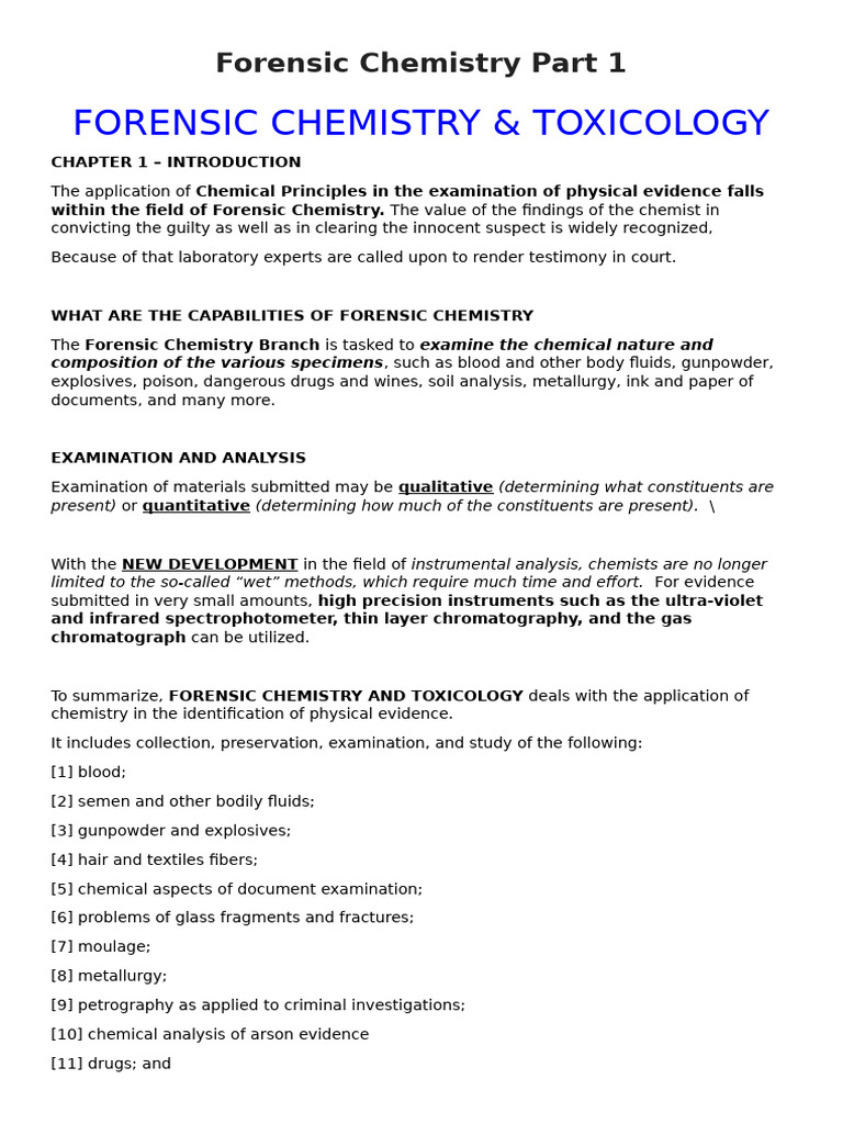 Forensic Chemistry & Toxicology | PDF | Semen | Blood Type