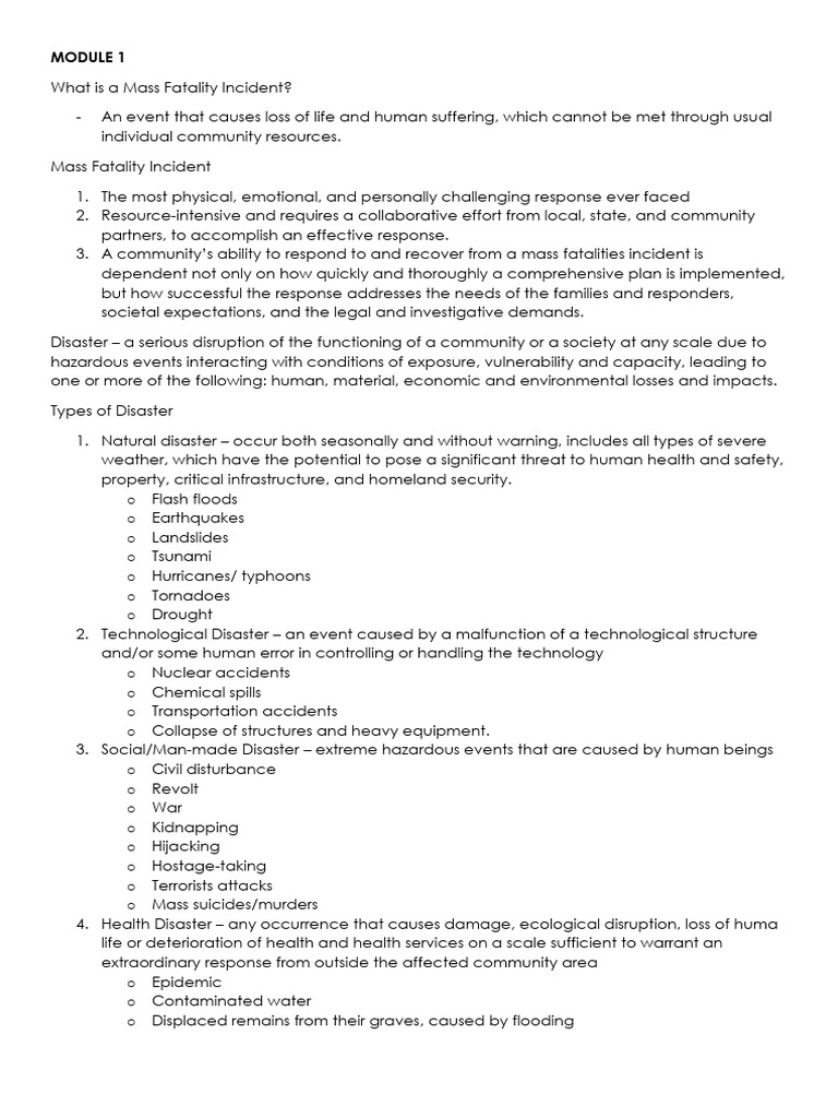Understanding Mass Fatality Incidents | PDF | Incident Command System ...