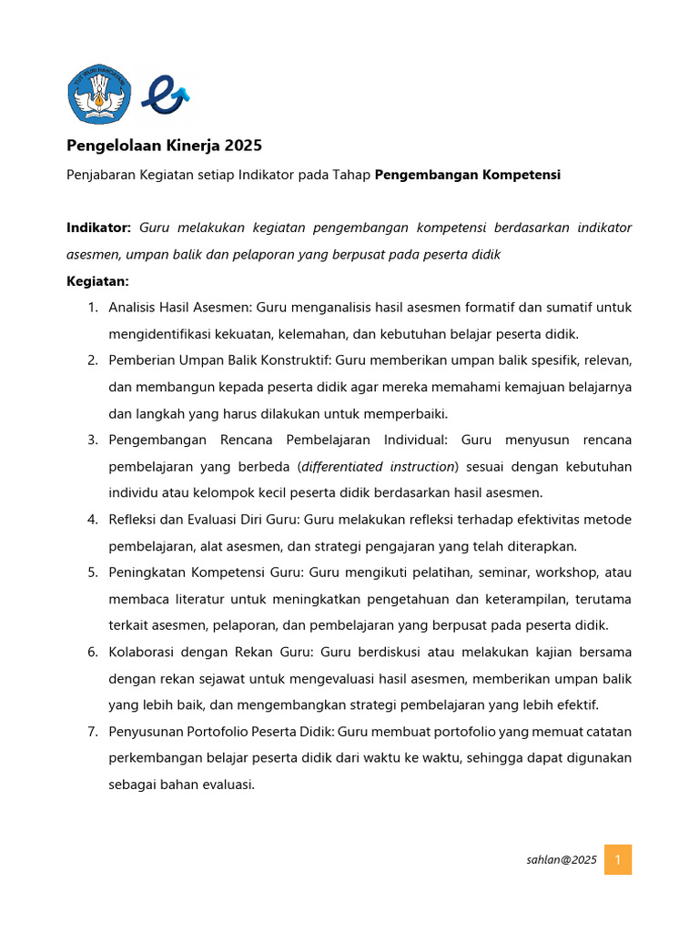 Deskripsi Indikator PK-PMM 2025 | PDF