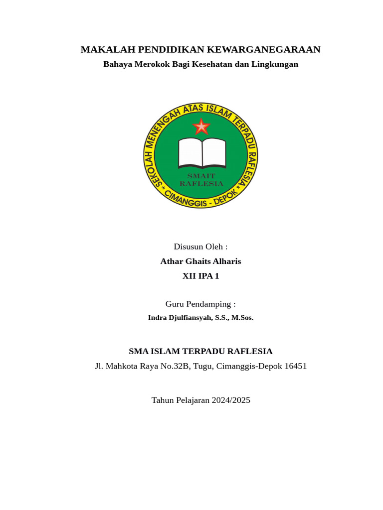 Makalah PPKn Athar XII IPA1 file word 2 | PDF