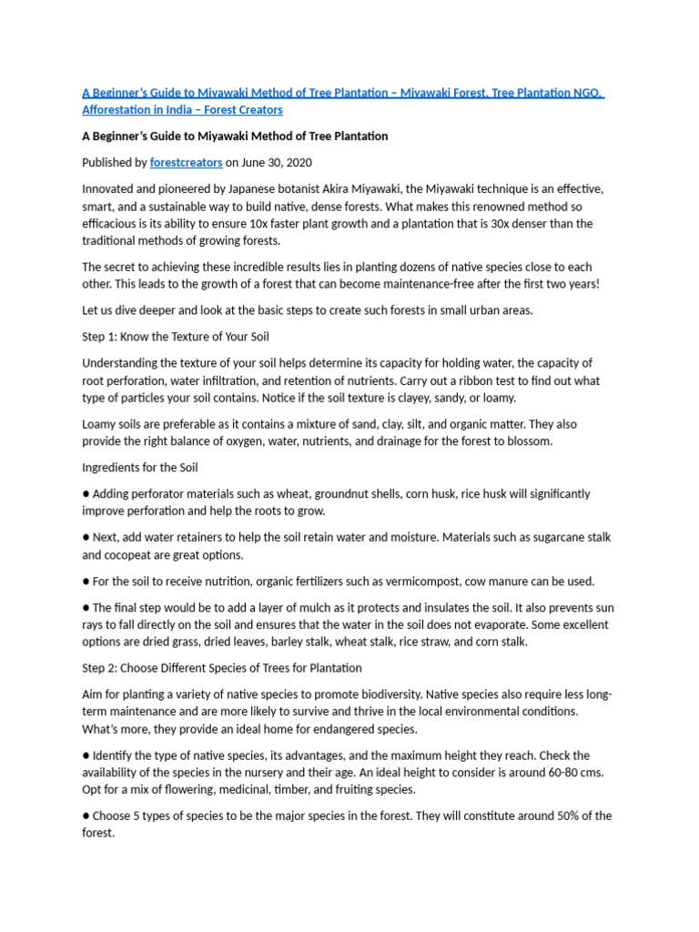 Urban Forest Planting Guide | PDF | Trees | Loam