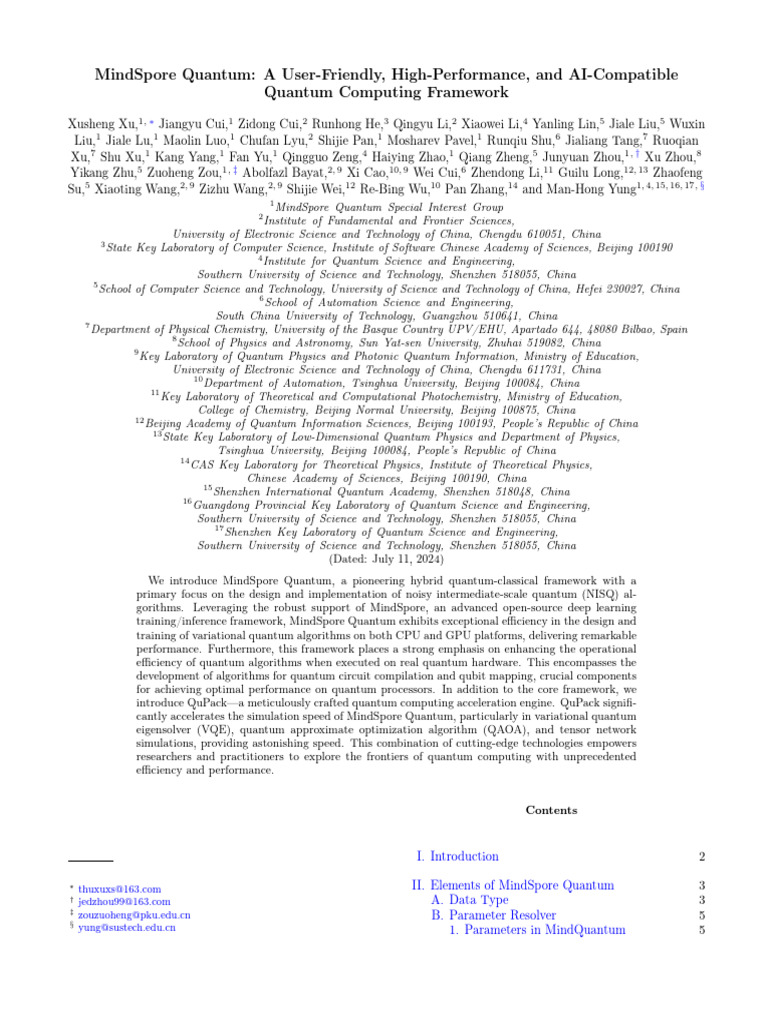 MindSpore Quantum | PDF | Quantum Computing | Quantum Mechanics