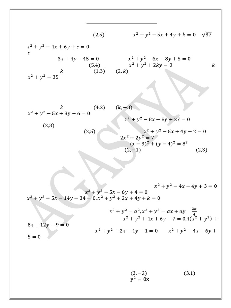 Maths Iib Important Questions Prefinal-1 | PDF | Ellipse | Circle