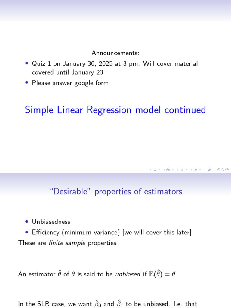 L3 SLR model 3 | PDF | Bias Of An Estimator | Estimator