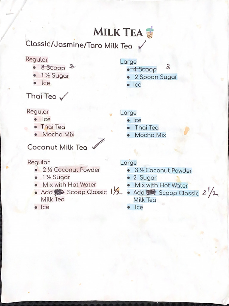 Milktea Ingredients | PDF