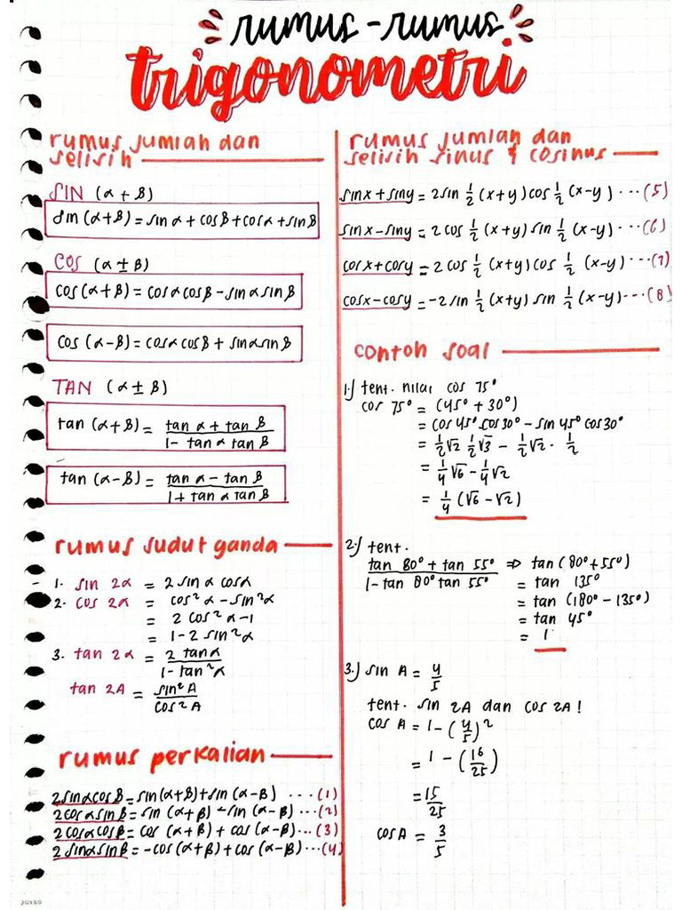 Rumus Rumus Trigonometri | PDF