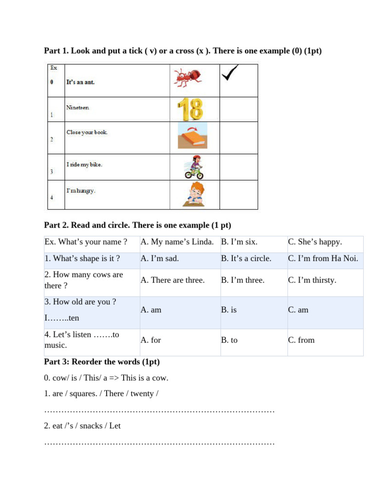Đề CK1 lớp 2 | PDF