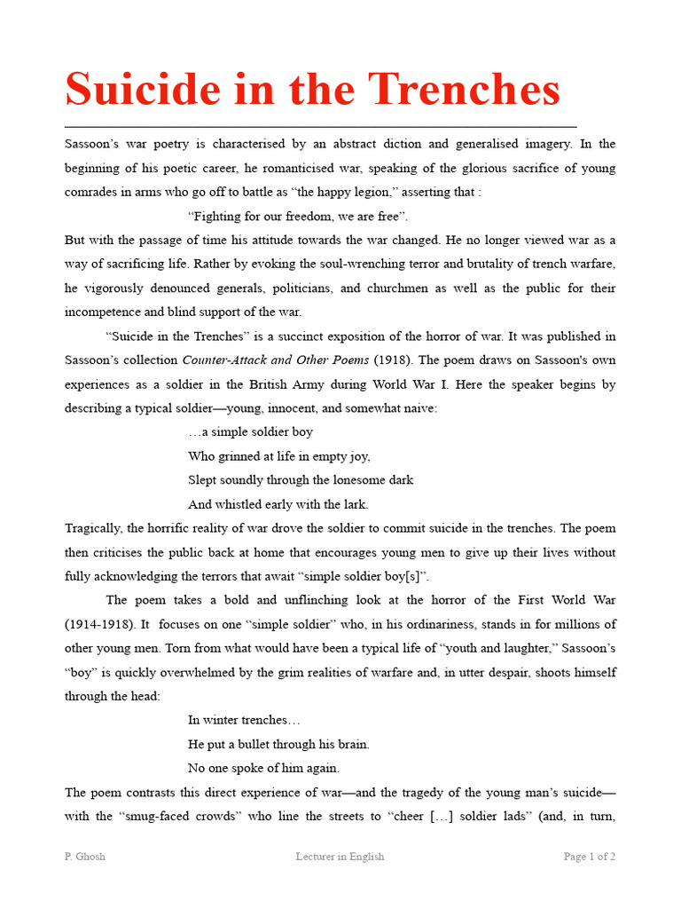Suicide Critical Appreciation | PDF
