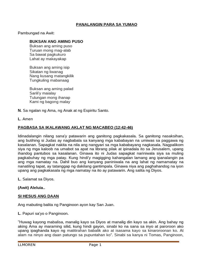 Vigil Sa Patay | PDF