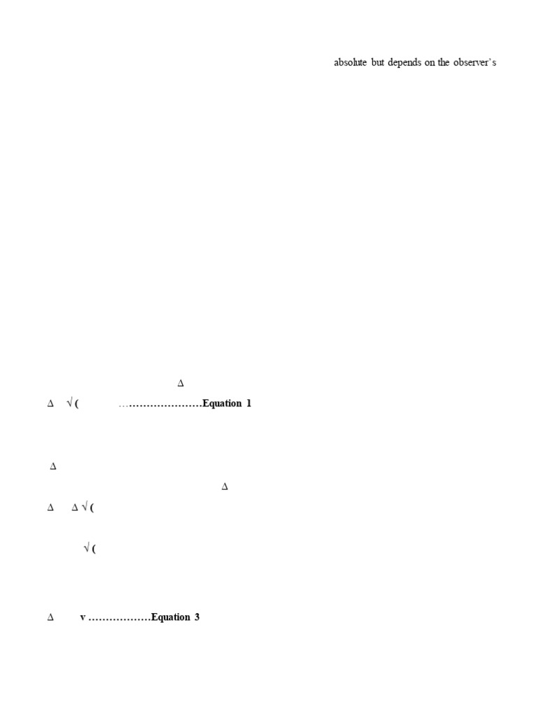 PHY 101 Relativity of Simultaneity. | PDF | Special Relativity | Time